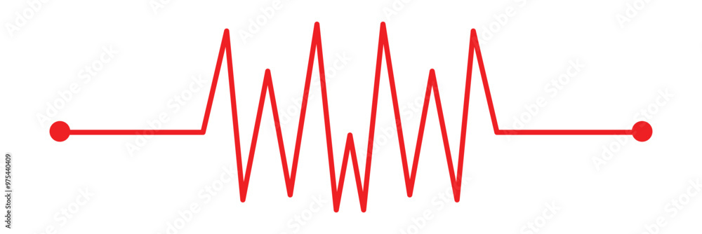 Heart rhythm , Electrocardiogram, ECG - EKG signal, Heart Beat pulse ...