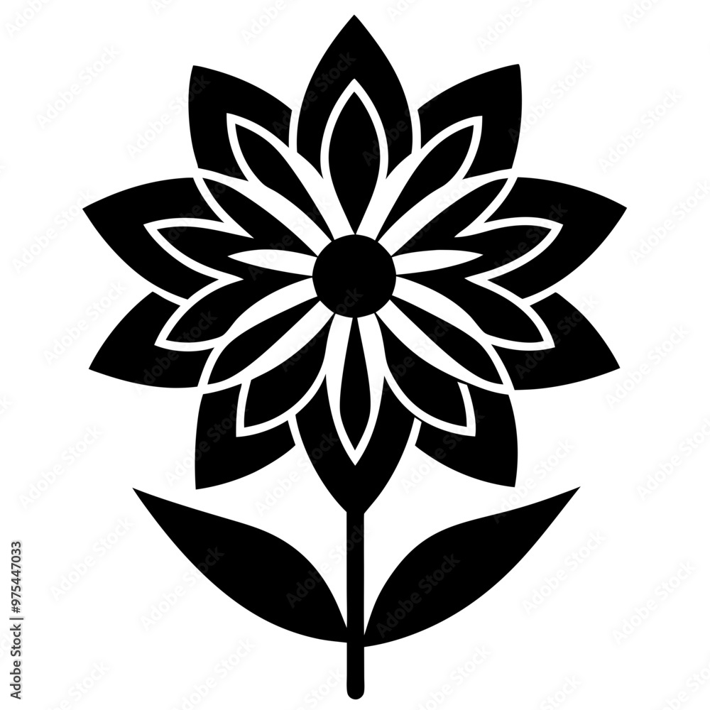 Printable generative AI flower vector and line art design files for ...