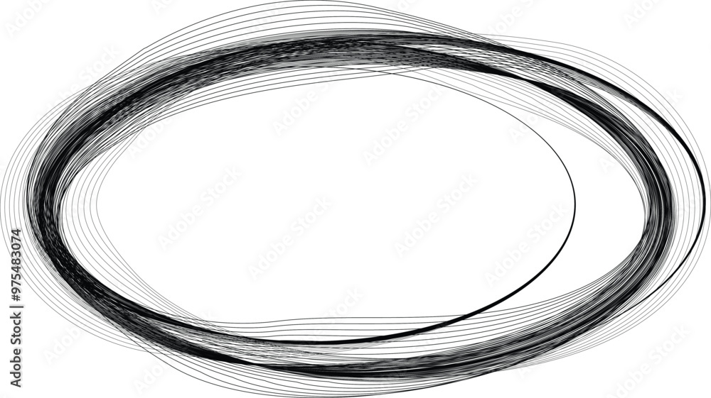 Abstract oval Lines .Elliptical frame with many circles . Vector ...