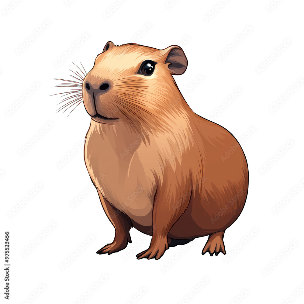 Cute and fluffy capybara illustration, perfect for animal lovers and ...