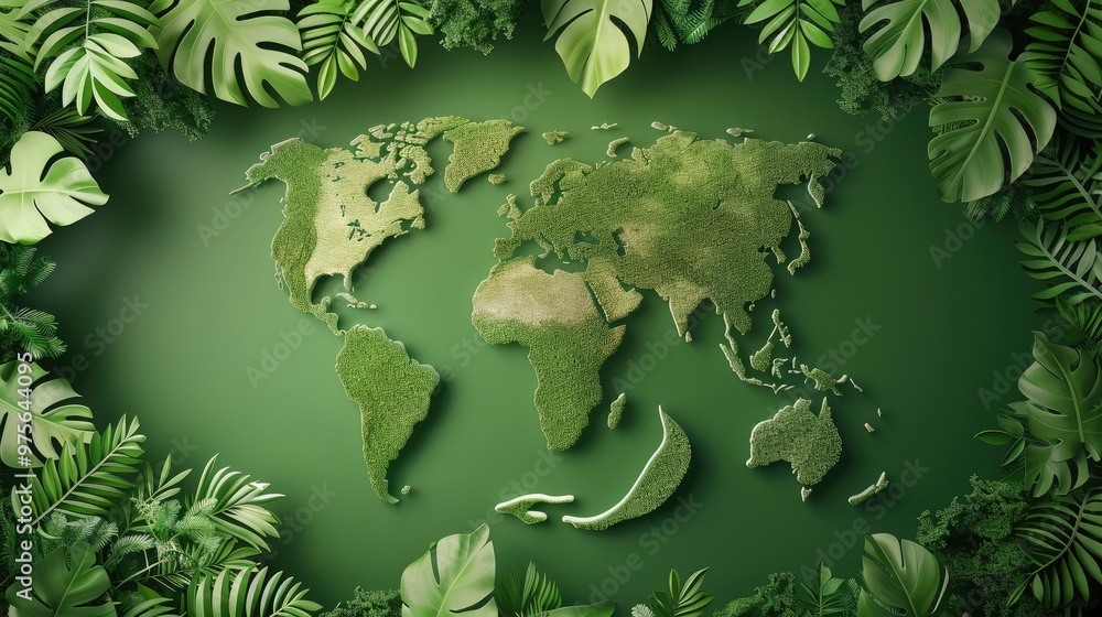 Environment protection concept with ecological footprints made of green ...