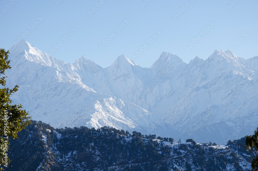 Panchachuli range, Himalaya mountain range, Peaks and glaciers of the Great Himalayas, Munsiyari ...