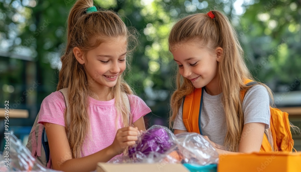Backpack Buddies First Day of School Fun with Friends Helping Each ...