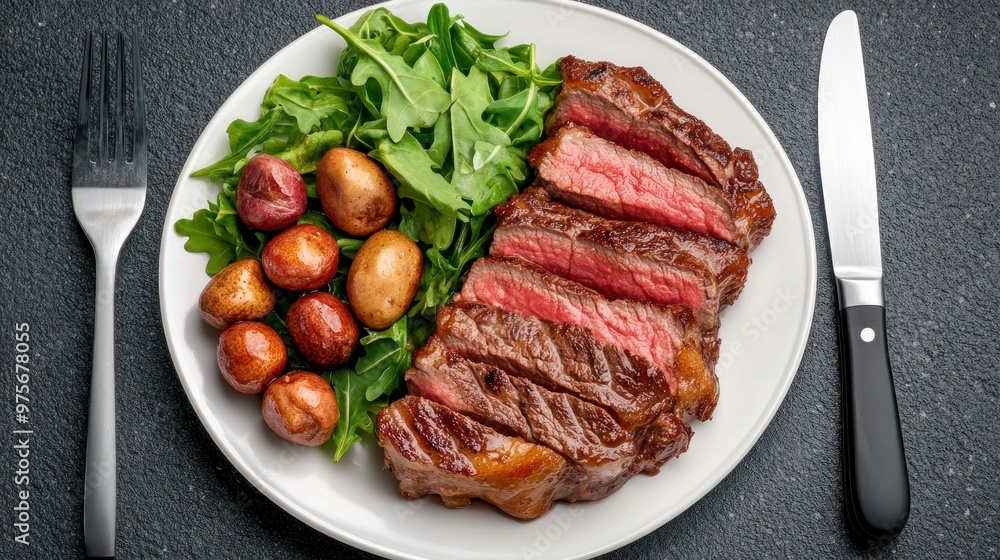 Healthy Eating Made Easy Perfectly Balanced Meal with Steak, Potatoes ...