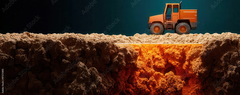 Depiction of insitu leach mining, where chemicals are injected ...