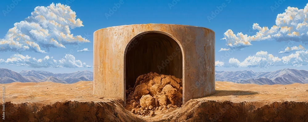 Depiction of insitu leach mining, where chemicals are injected ...