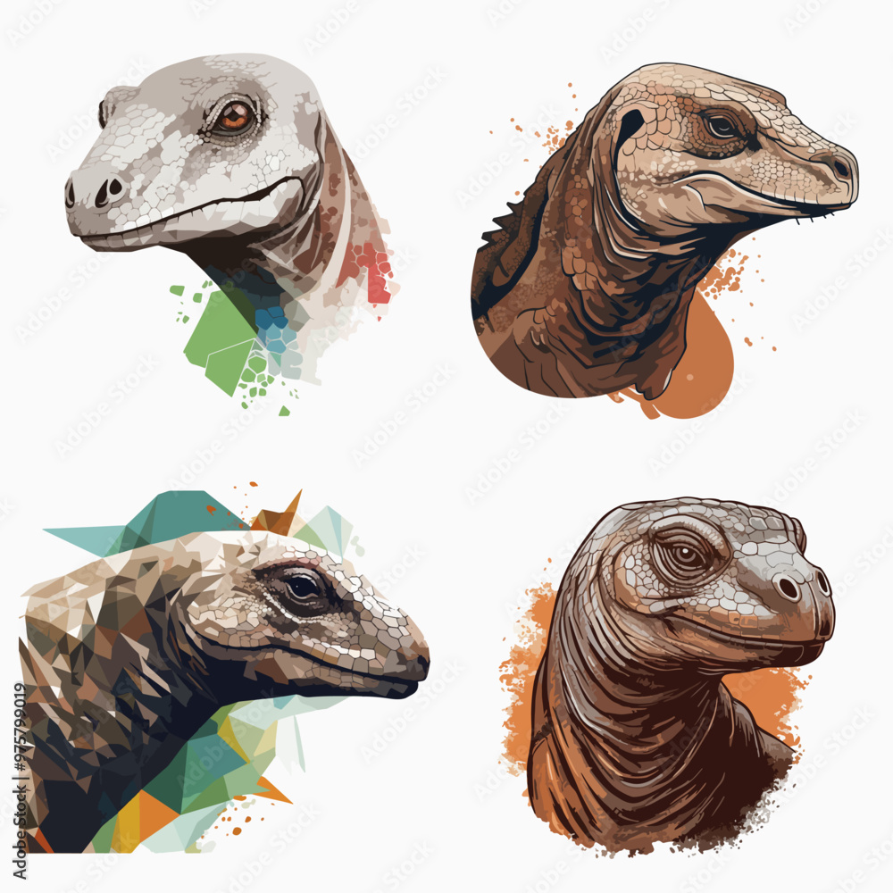 Four different types of reptiles are shown in the image, each with a ...