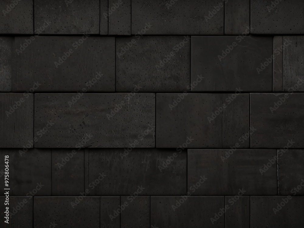 Dark concrete texture black stone brick wall of blocks, brutalism ...