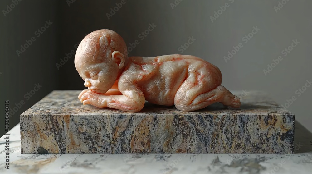 Create a 3D visualization of the fetus at 18 weeks, showing limb ...