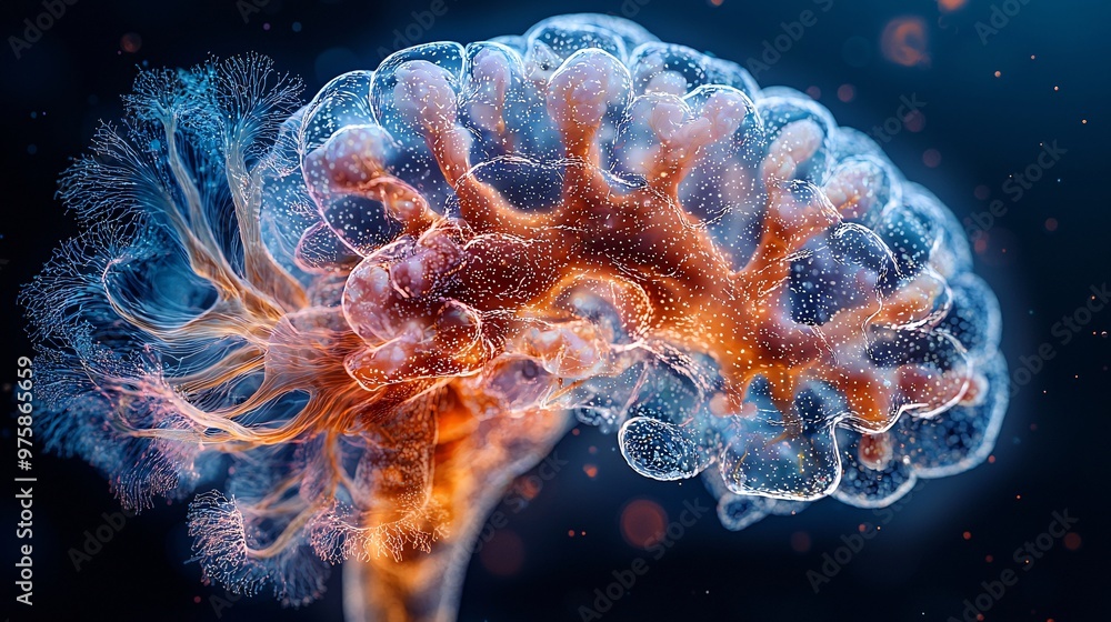 Create a 3D image of the early stages of fetal brain development ...