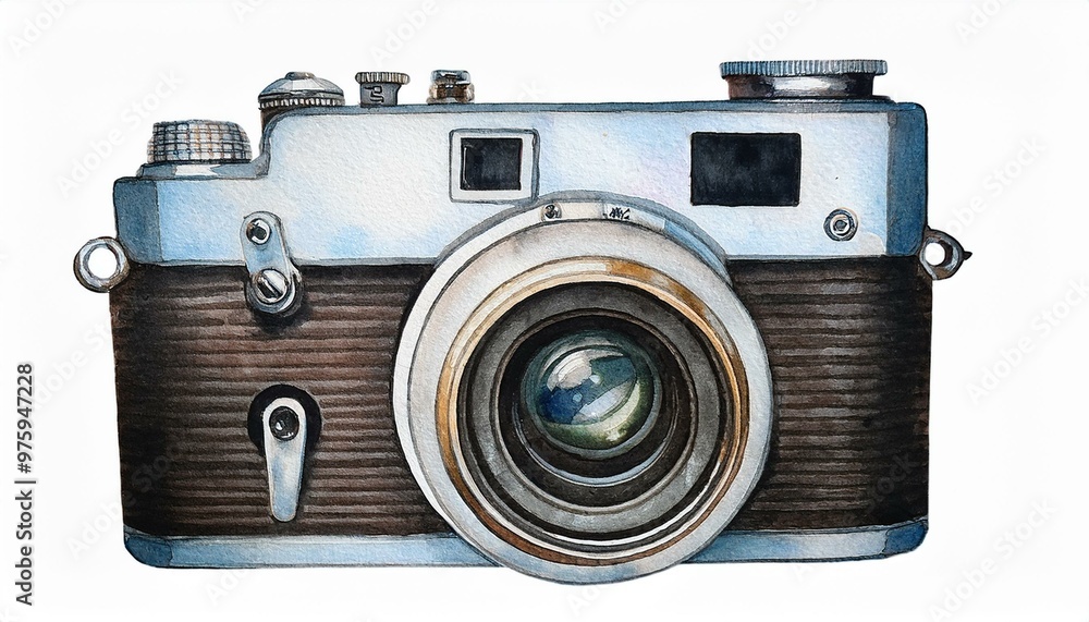 watercolor clipart camera vintage retro film clip art design Stock ...