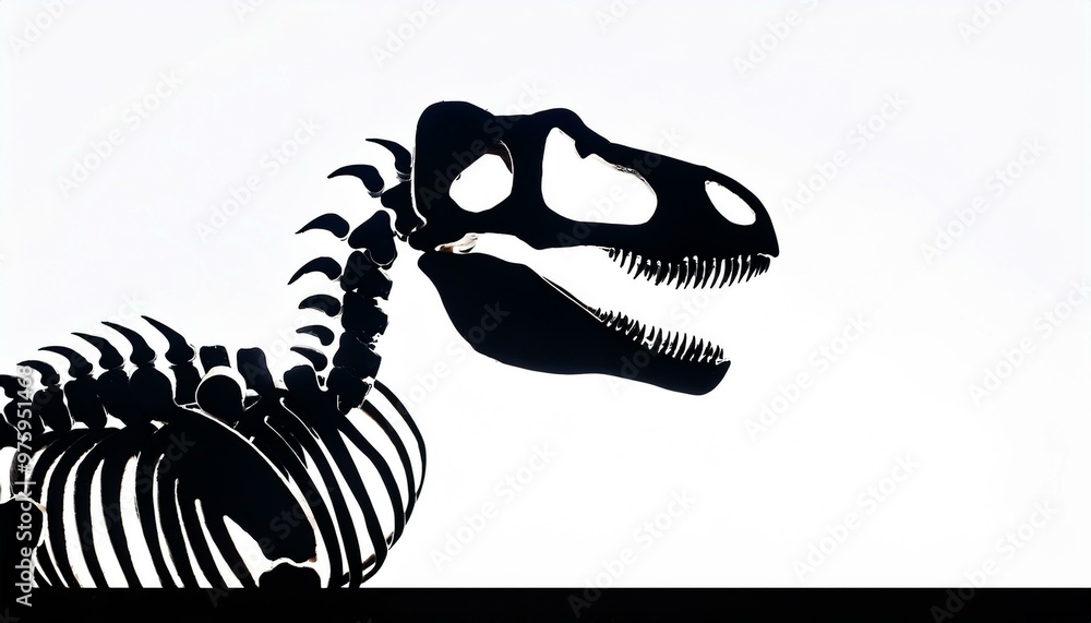 tyrannosaurus rex dinosaur skeleton negative space silhouette ...