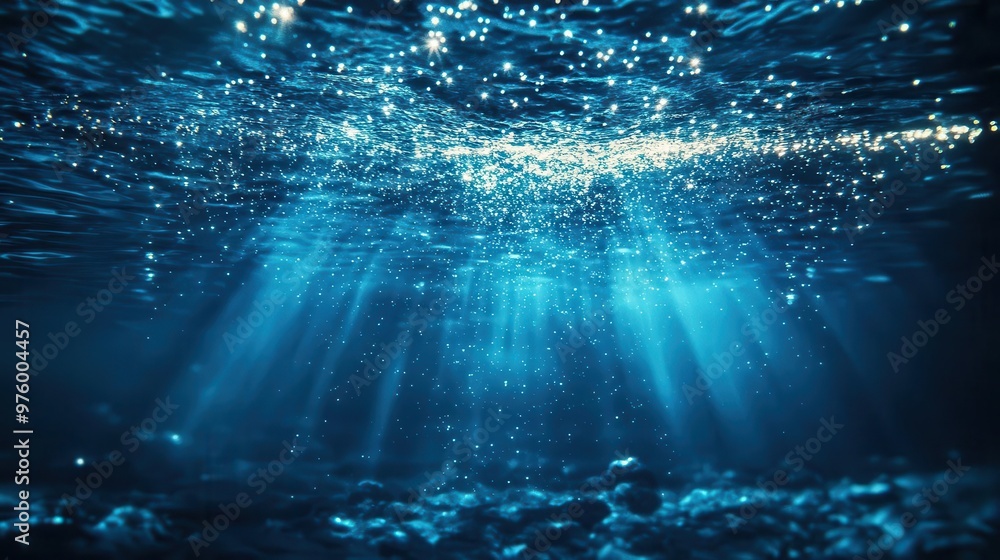 ethereal underwater fantasy scene bioluminescent sea creatures ...