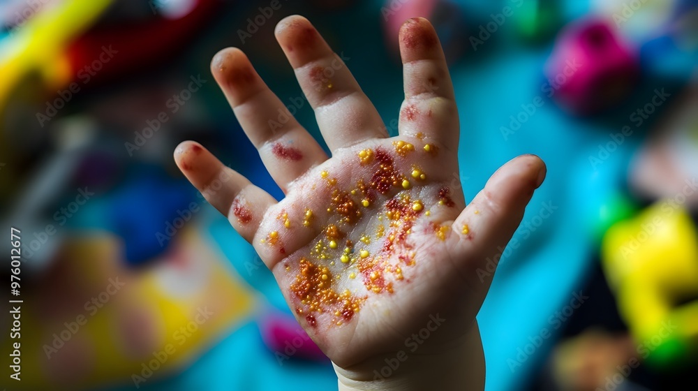 Child s Hand Showing Blisters and Sores from Hand Foot and Mouth ...