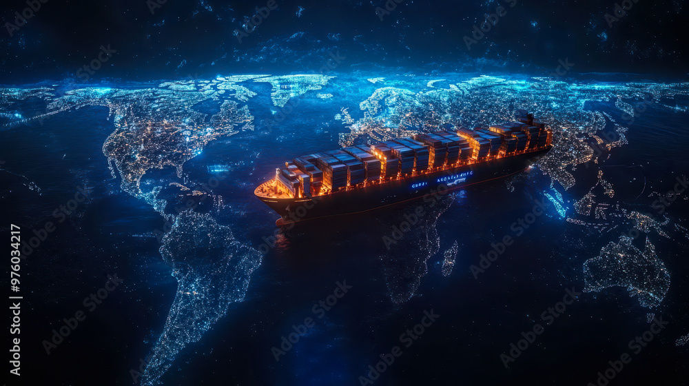 Global Logistic Network and Cargo Ship Distribution Across Illuminated ...