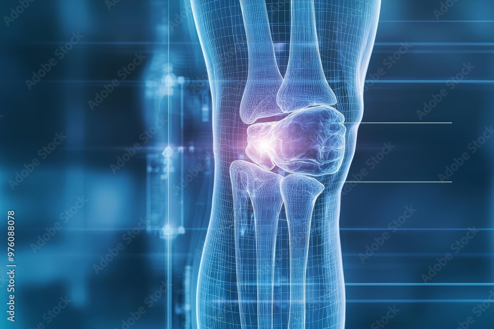 "High-resolution clinical MRI scan of a knee joint injury, capturing ...