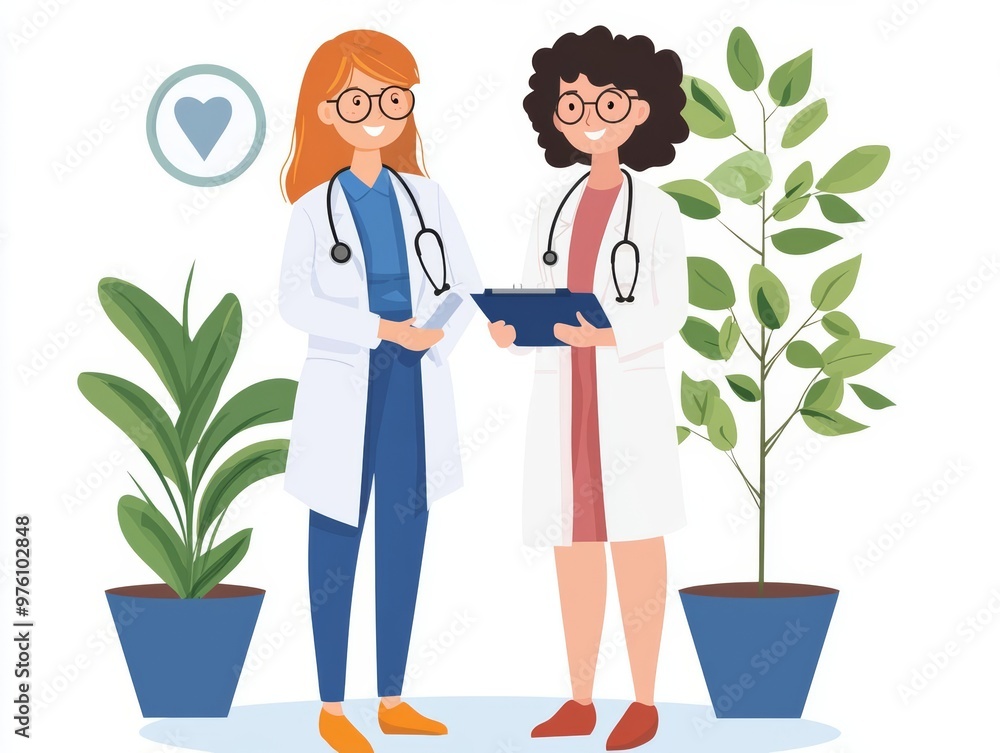 Doctor showing a patient how to perform a self-exam, early breast ...