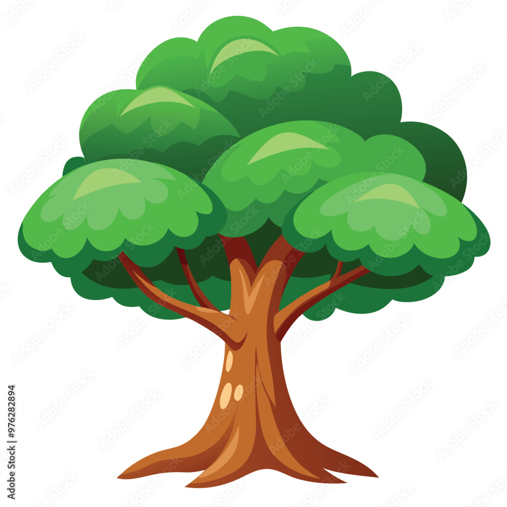 Tree Vector illustration clipart cartoon style png on white background ...
