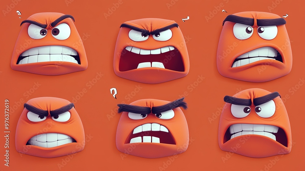 Funny cartoon faces of characters crying, with tears streaming down ...