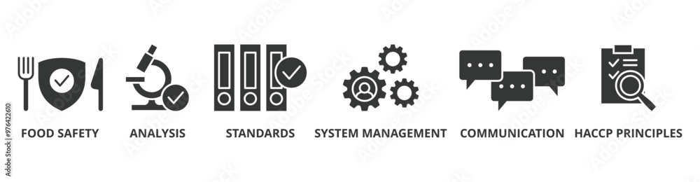 ISO 22000 banner web icon vector illustration concept for food safety ...