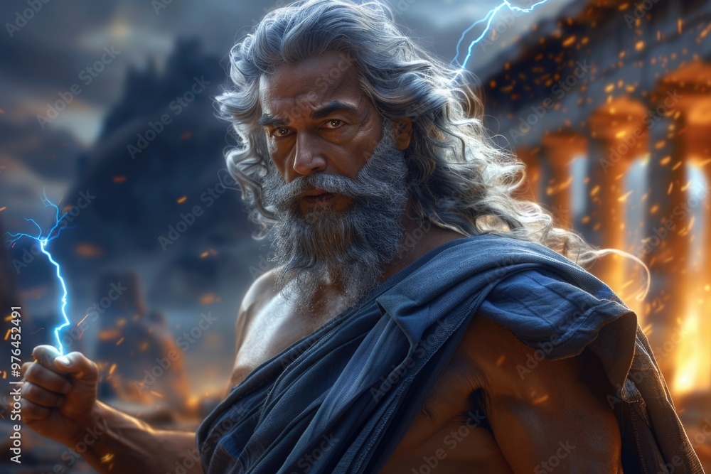 Mighty Ruler: Zeus, Greek god of heavens, thunder and lightning, ruler ...