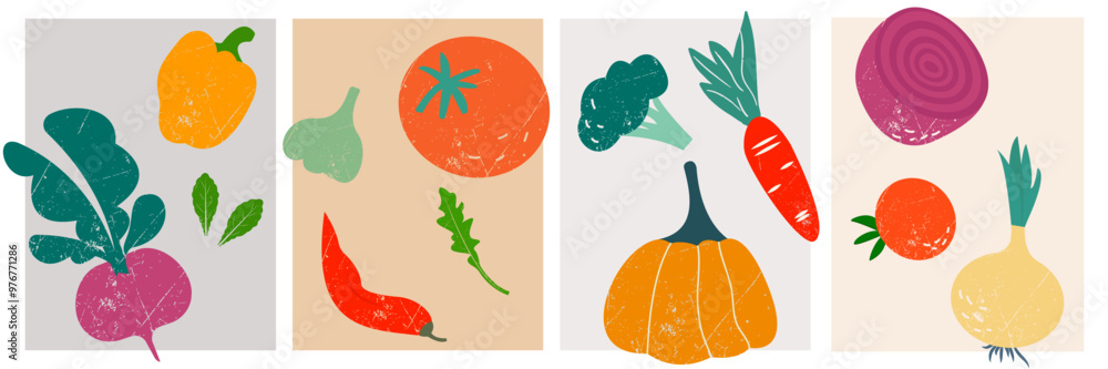 A set of various organic hand drawn illustration of paper cut ...