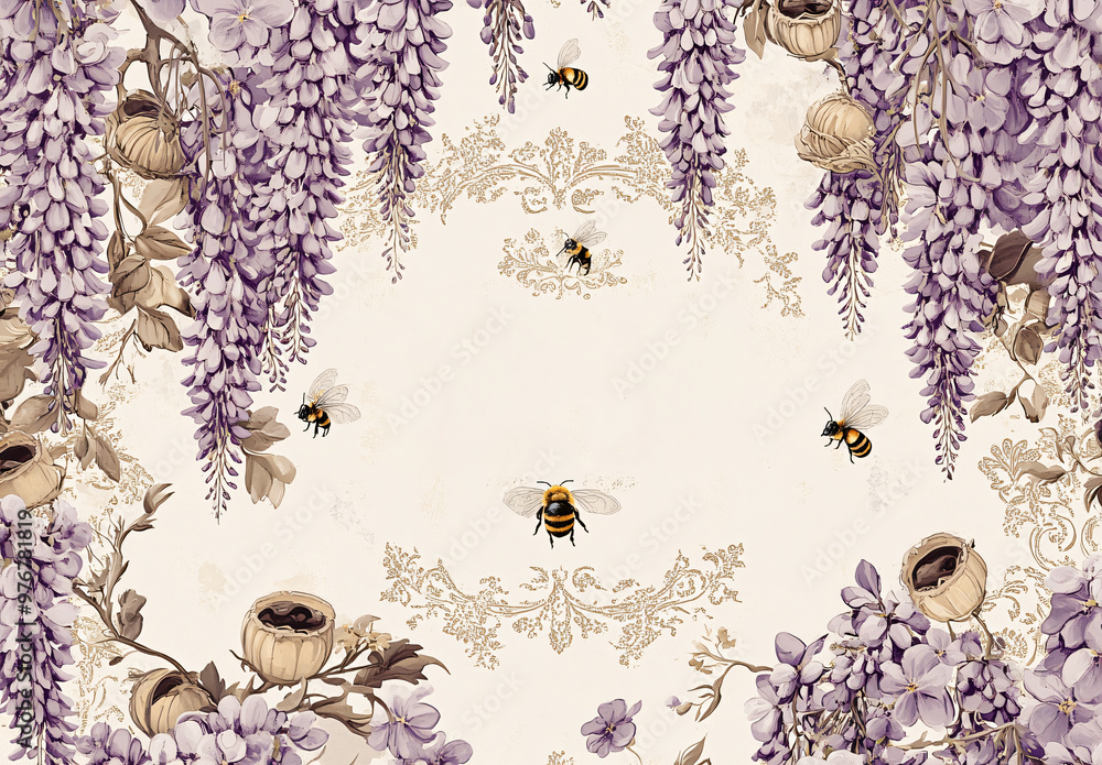 Bridgerton-Inspired Floral Background.Perfect for Invitations, Greeting ...