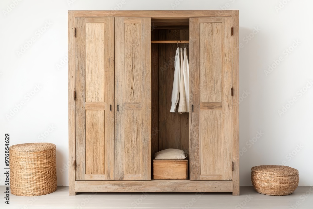 Upcycled wardrobe with reclaimed wood, offering a minimalist approach ...