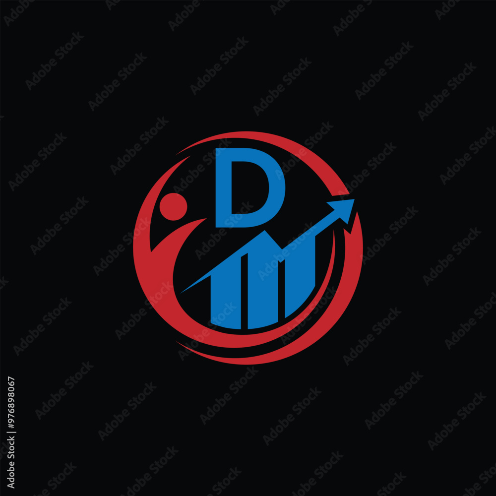 Letter D logo for Growth and Success Logo with Upward Arrow and D ...