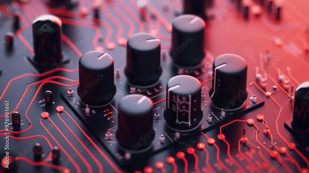 Artistic representation of an op-amp (operational amplifier) circuit ...