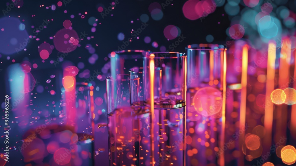 Artistic representation of test tubes used in a reaction rate study ...