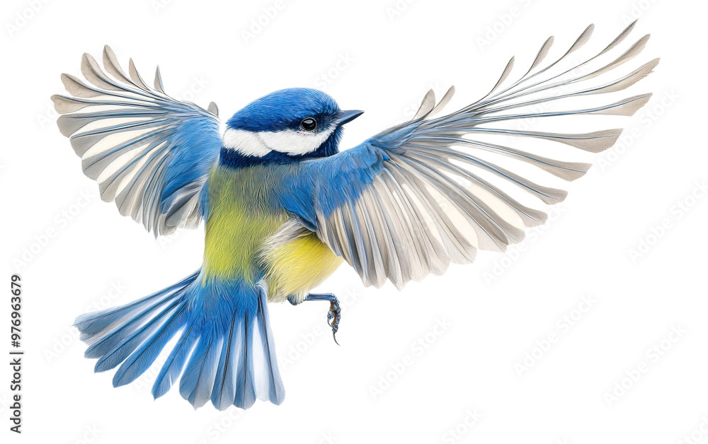 Flying blue tit on transparent background, png Stock Photo | Adobe Stock