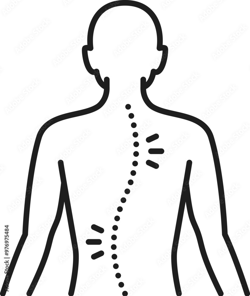 Stock-Vektorgrafik „Chiropractic medicine icon of spine bad posture or ...