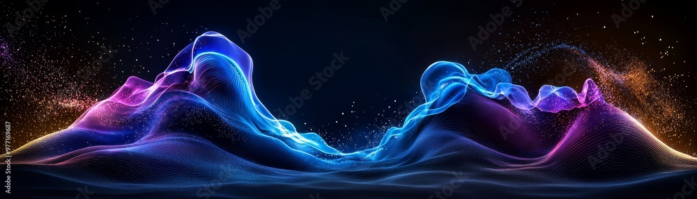 Visual depiction of the electromagnetic spectrum, realistic, visible ...