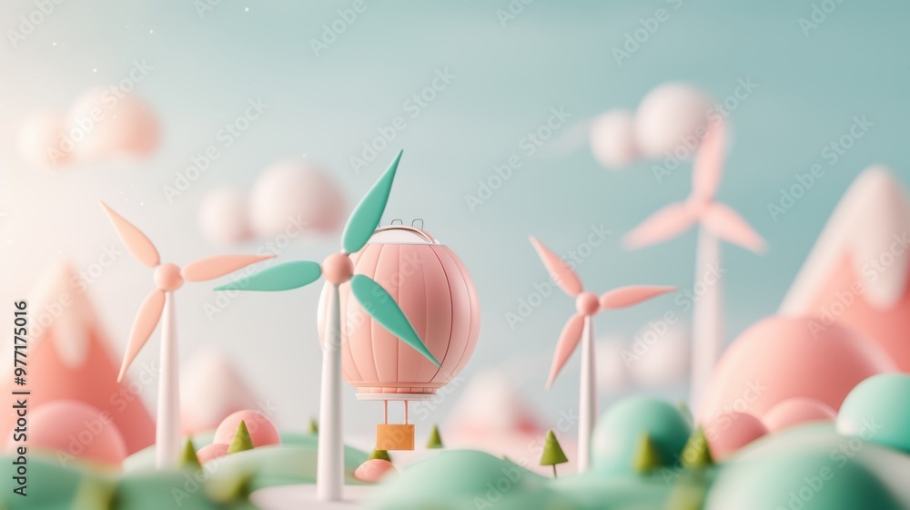 Craft an artistic depiction of renewable energy integration into a ...