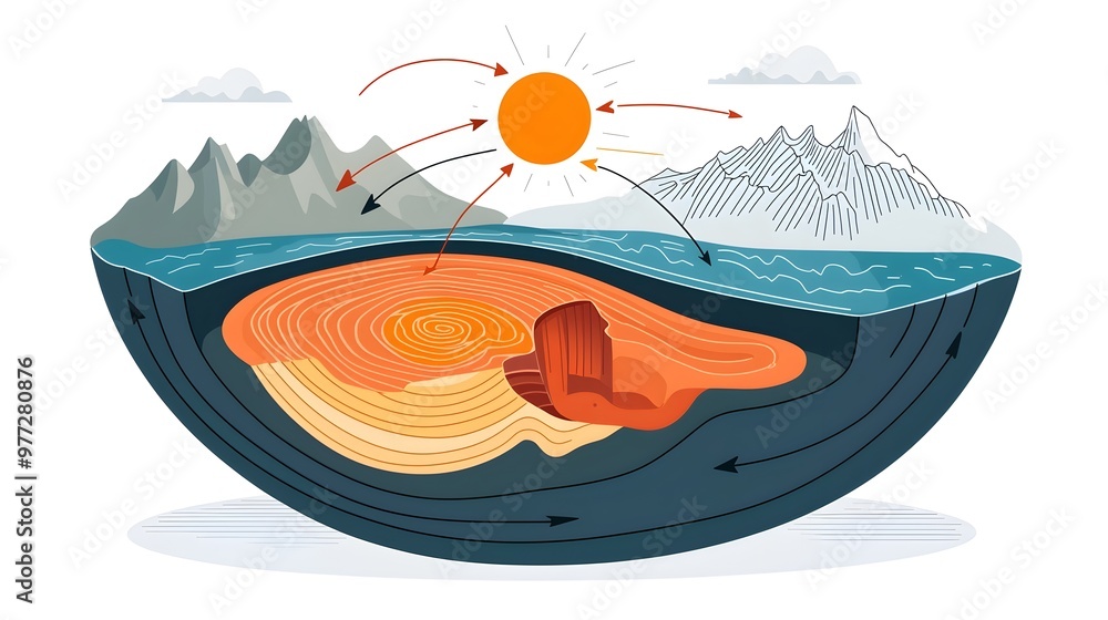 Cutaway Infographic of Earth's Lithosphere and Internal Layers with ...