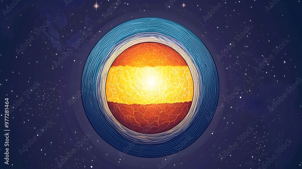 Detailed Earth Cross-Section Showcasing Lithosphere,Crust,Mantle,and ...
