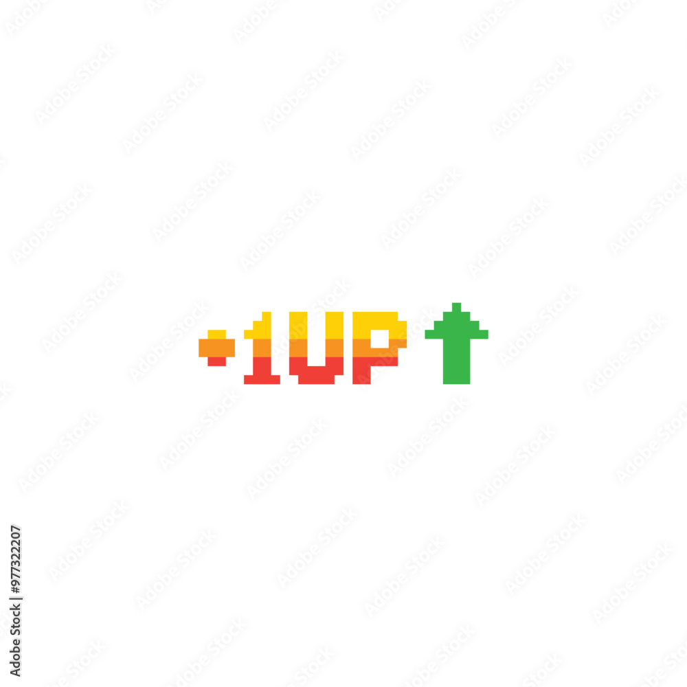 level up button 8 bit text level up Pixel art 8-bit for game you win ...