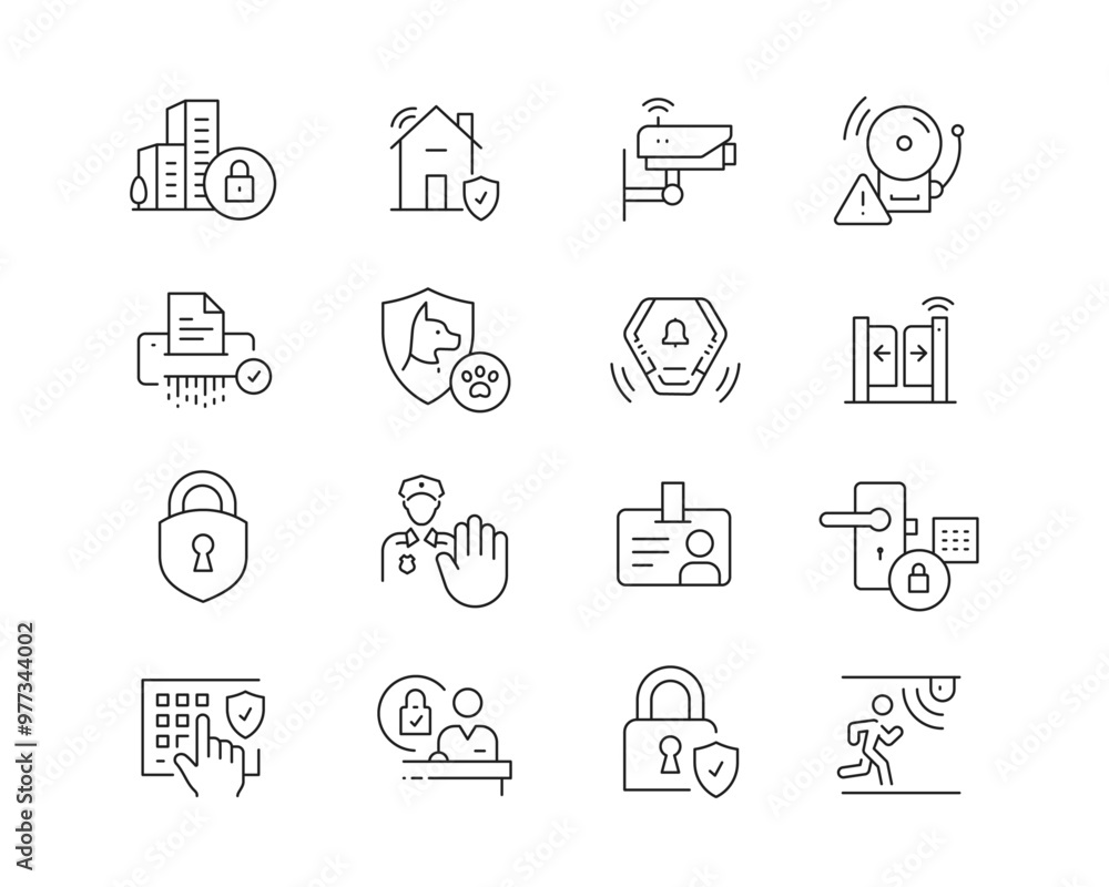 Vector de Stock Icon collection containing 16 editable stroke icons ...