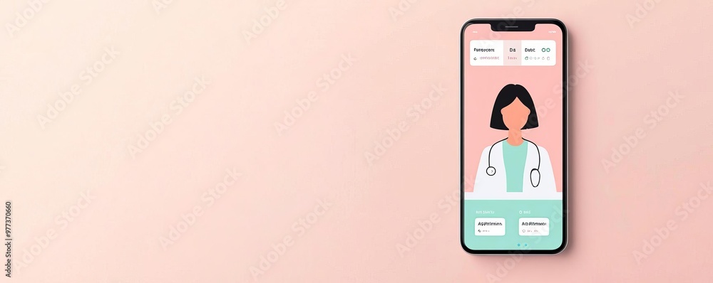 Healthcare app UI, soft pastel colors, friendly icons, easy access to ...