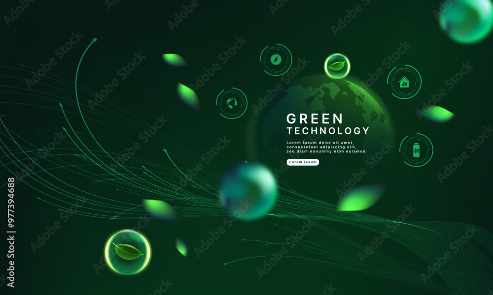green technology futuristic and innovation background. Environment ...