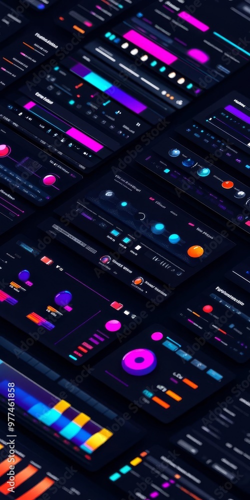 Motion design tool UX, intuitive timeline controls, vibrant effects ...
