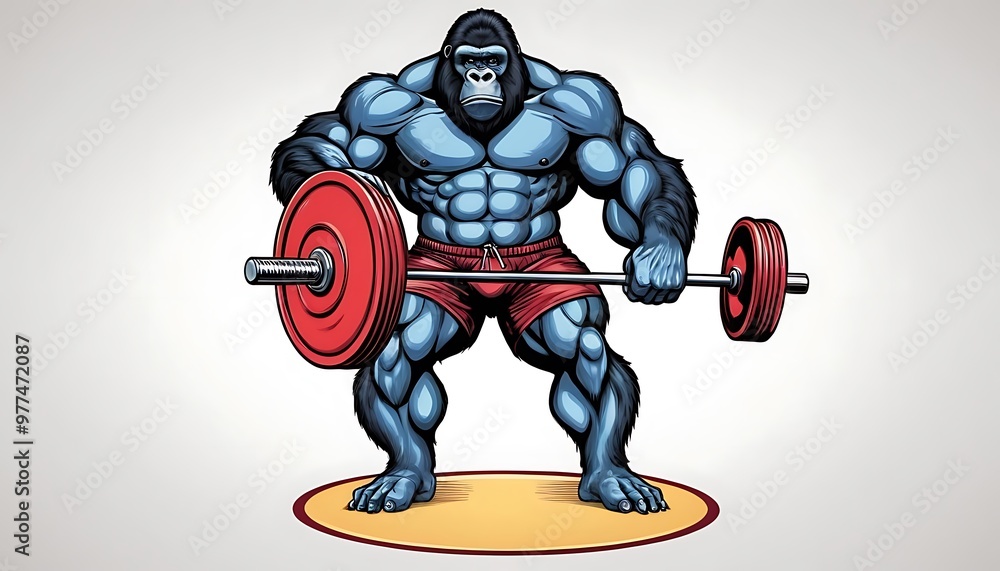 Beast Mode Gorilla Mascot Bicep Curl Dumbbell,Gorilla weightlifting ...