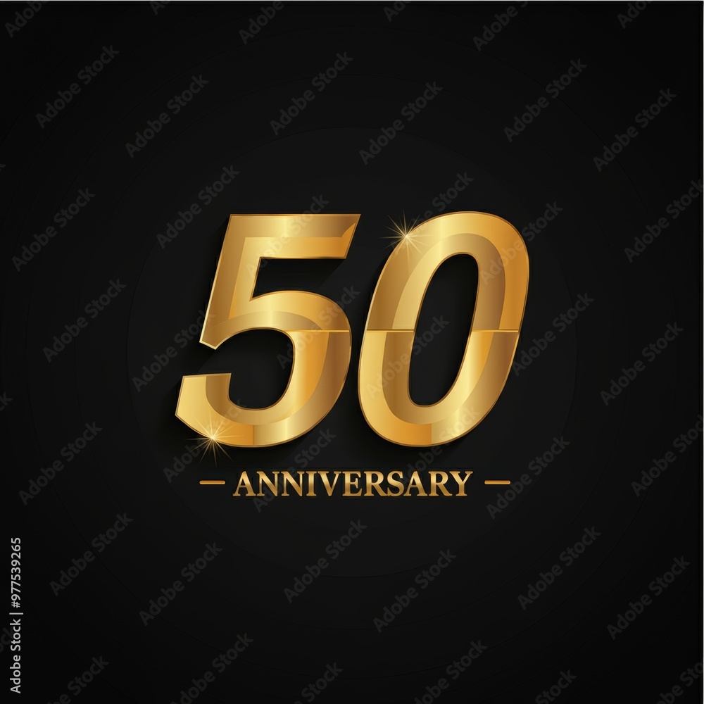50 years Anniversary celebrations logo. Gold color is elegant and ...