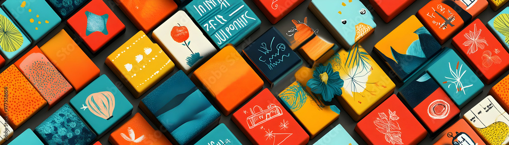 Colorful Calendar Tiles Design - Create a Playful Seamless Background ...