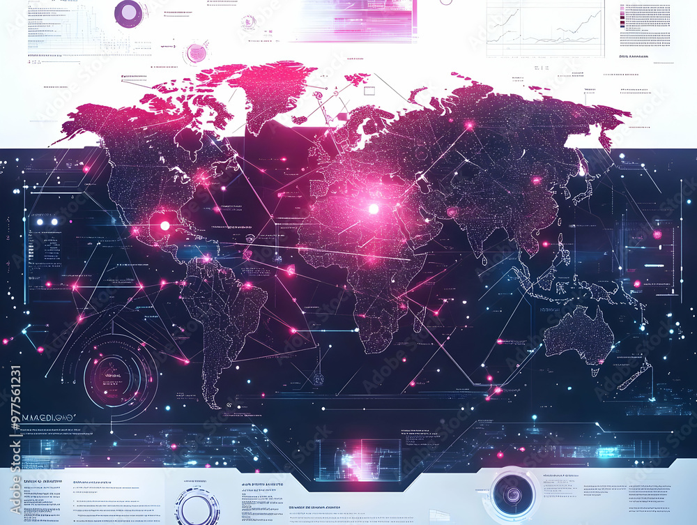Flat Holographic Epidemiology Map Illustration: Real-Time HIV Data ...