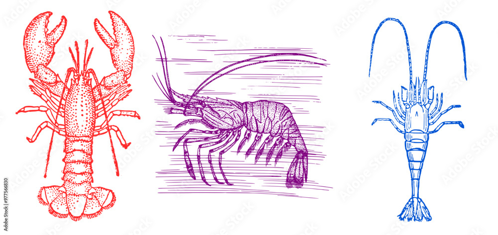 Fea Creatures Restaurant Food Vector Set Stock Vector | Adobe Stock