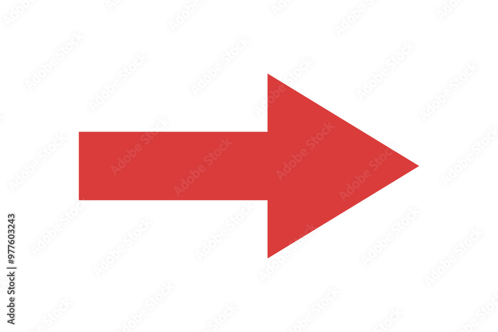 Short red arrow sign isolated on transparent background - Vector illustration icon Stock Vector ...