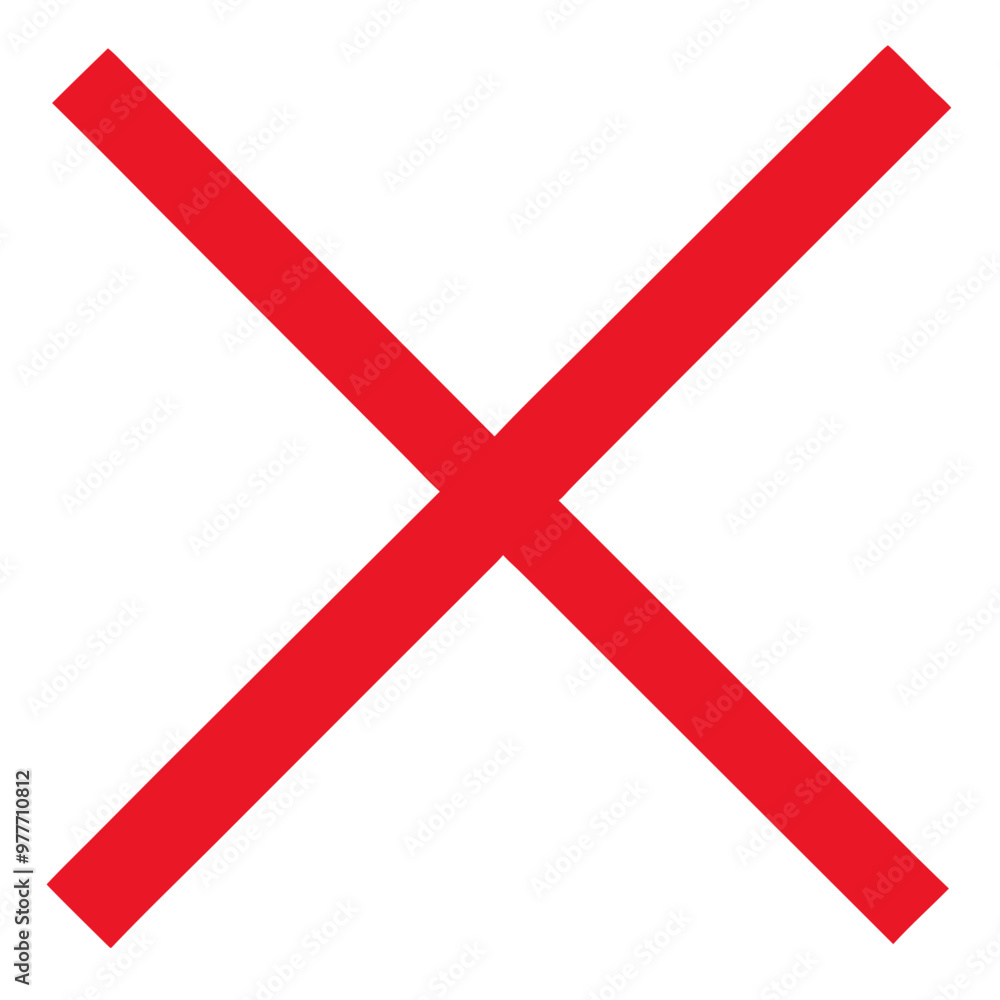 red cross mark vector without background Stock Vector | Adobe Stock