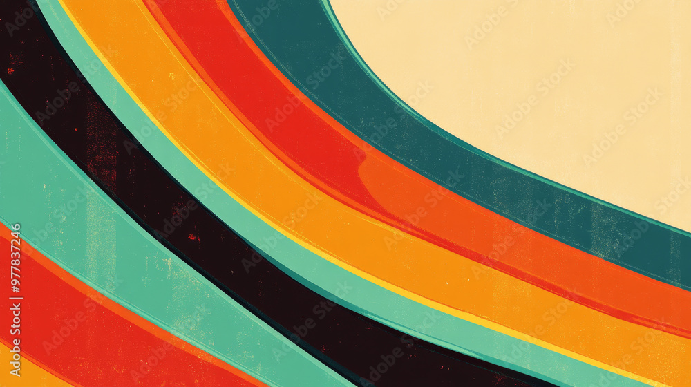 “Vintage striped backgrounds featuring retro colors from the 1970s ...